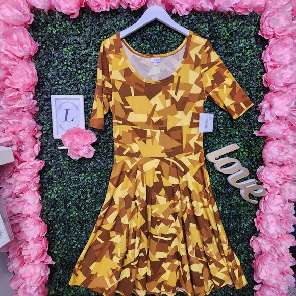 LuLaRoe | Dresses | L Nicole Fit Flare Swing Dress | Poshmark